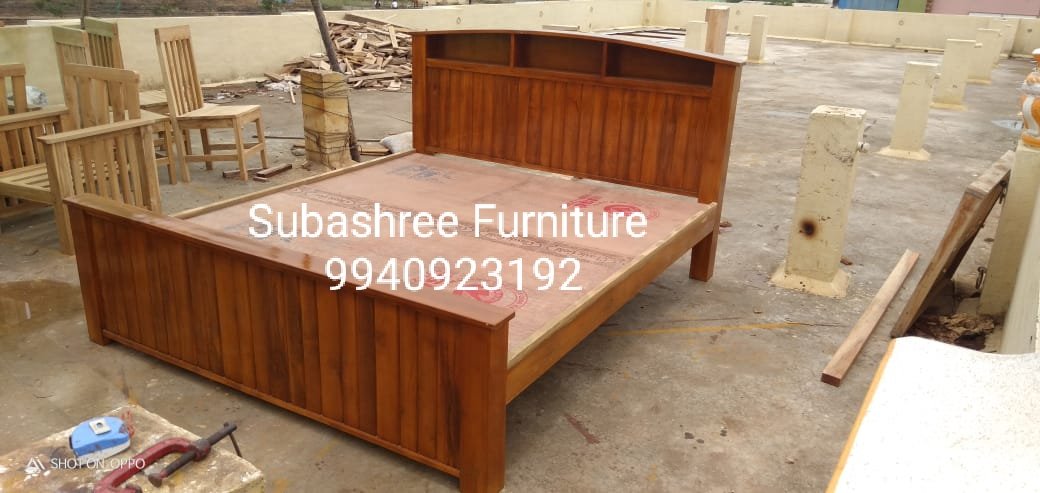 Simple plain bottom open queen cot